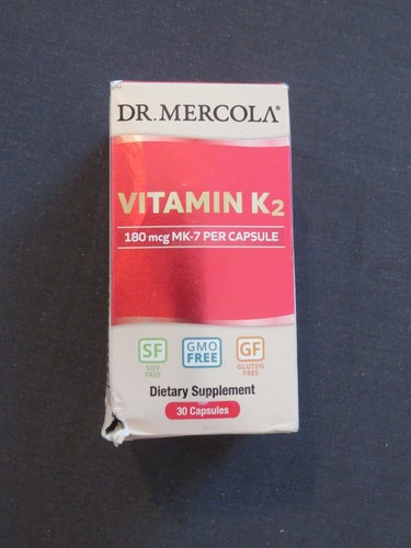 Dr. Mercola Vitamin K2 180 mcg MK-7 Per Capsule Dietary Supplement 30 ...