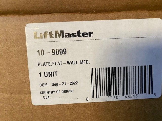 OEM LiftMaster 10-9099 Plate Flat - Wall Mount Bracket Mfg Use W/ J H ...