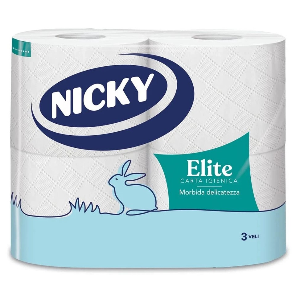 Nicky Elite 4 Rotoli di Carta Igienica 170 Soffici Fogli a 3 Veli ...