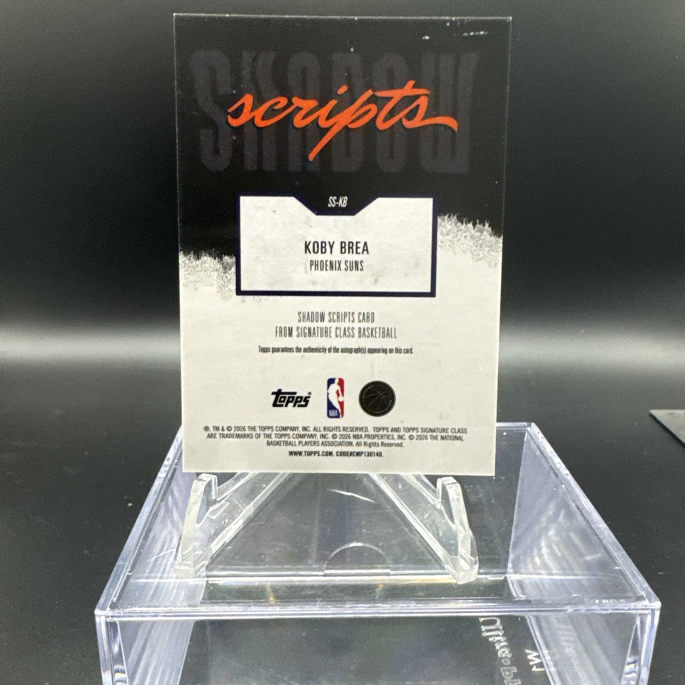 2026 Topps Signature Class Shadow Scripts Koby Brea Suns Auto Rookie SS ...