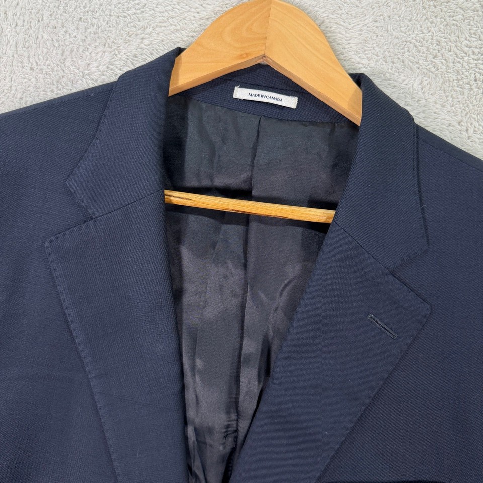 Peter Millar Mens 46S Navy Blue 100% Wool Two Button Blazer Suit Jacket ...