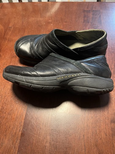 MERRELL Shoes Womens Sz 8 PRIMO PATCH BLACK Leather Casual Slip On ...
