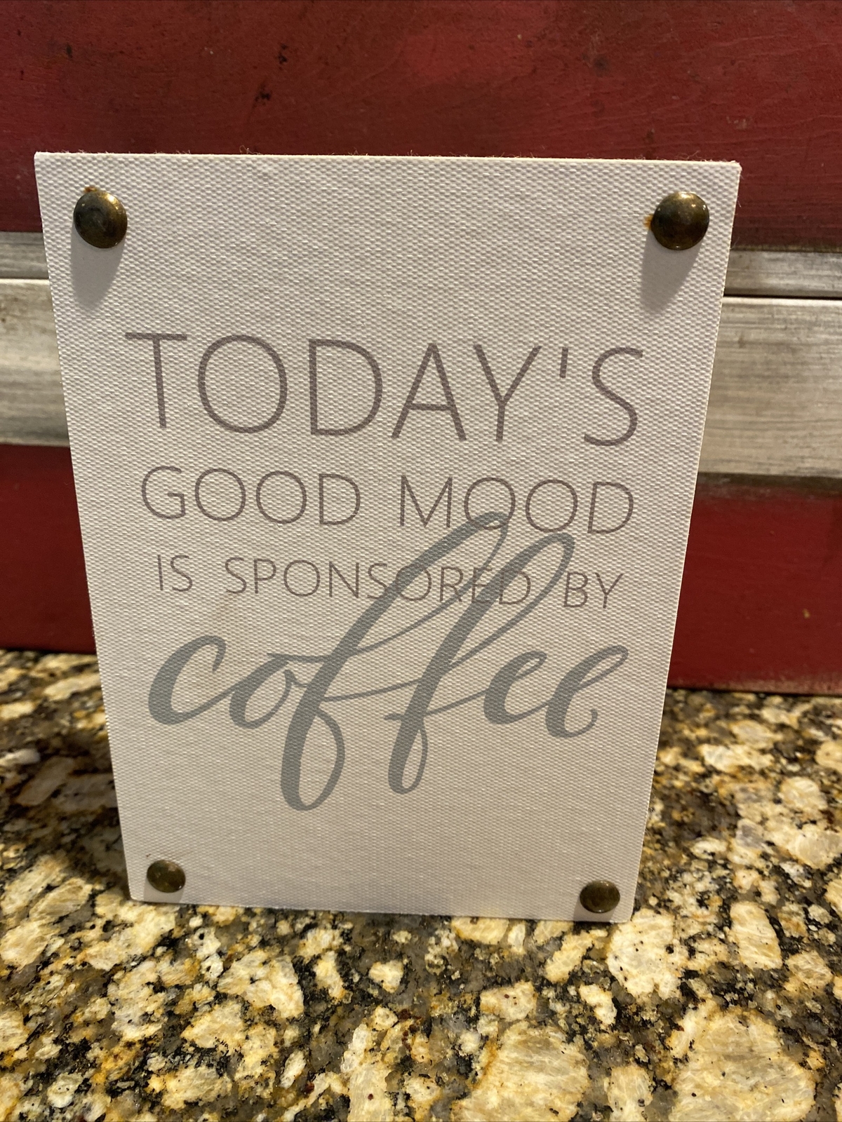 Today's Good Mood is Sponsored by Coffee Wood Box Sign 5x7 | eBay