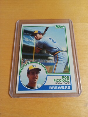 1983 Topps #476 ROB PICCIOLO Milwaukee Brewers Baseball Card, Shortstop ...