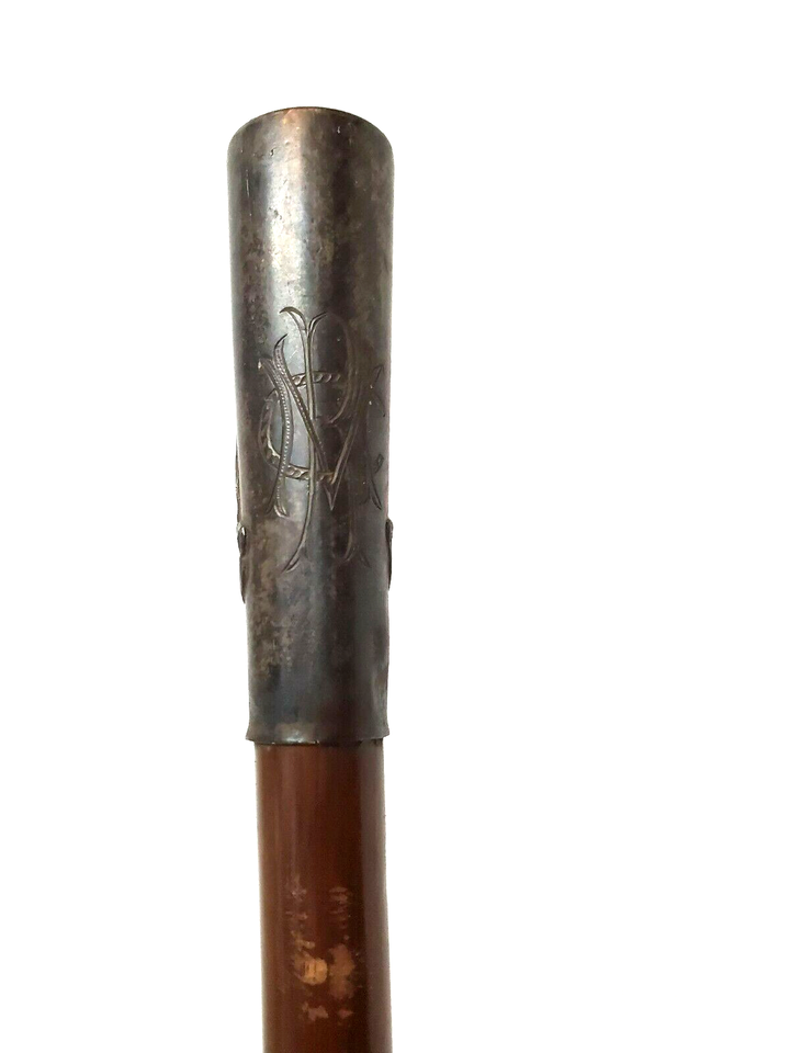 RARE COMMANDER BATON SWAGGER STICK STERLING TIP PHILIPPINES COLLECTIBLE ...