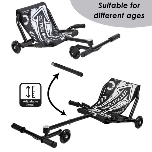 Go Kart Wave Roller Scooter 3 Wheel Self Propelling Crazy Cart Adjust ...