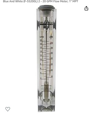 Blue-White F-55200L, 2 to 20 GPM, 1'' MNPT, F-550 Series | eBay