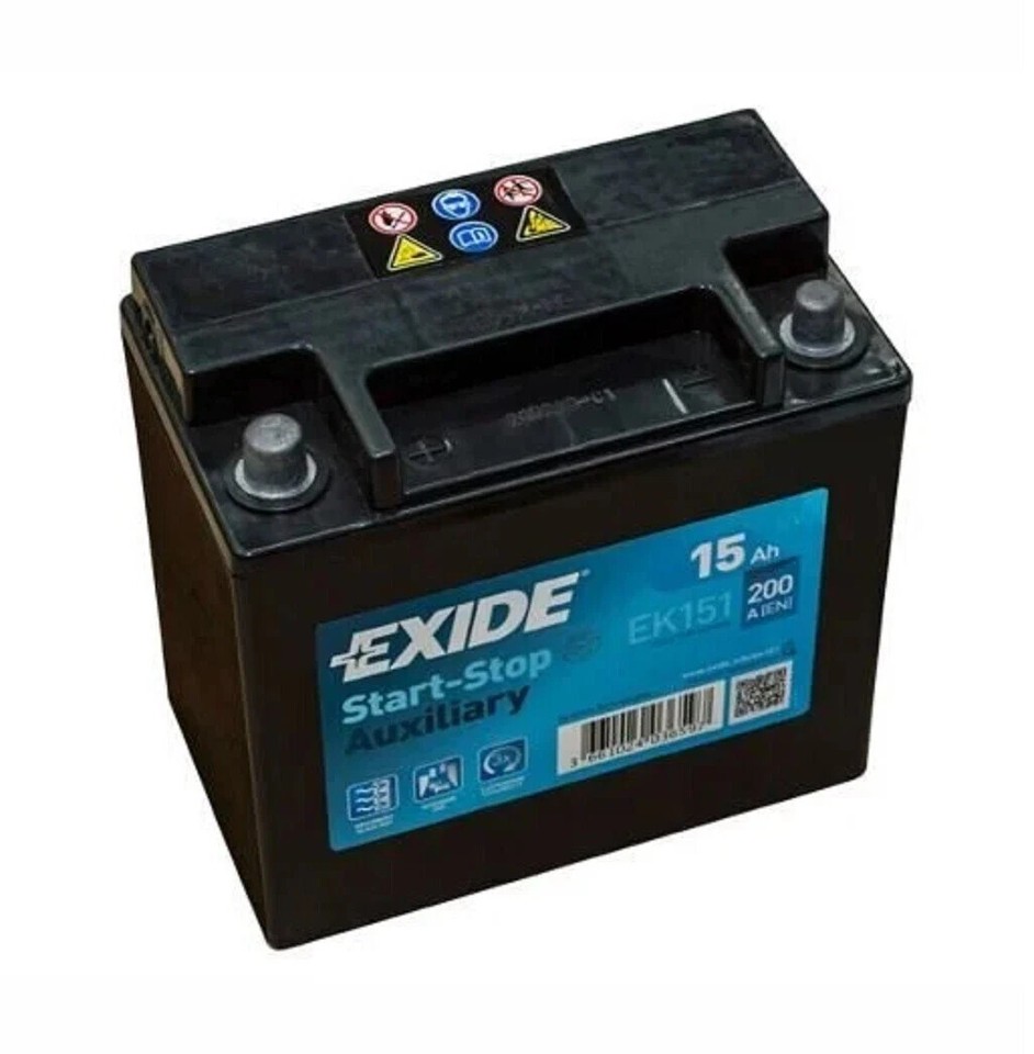 EXIDE Starter Battery Start-Stop Auxiliary EK151 | eBay