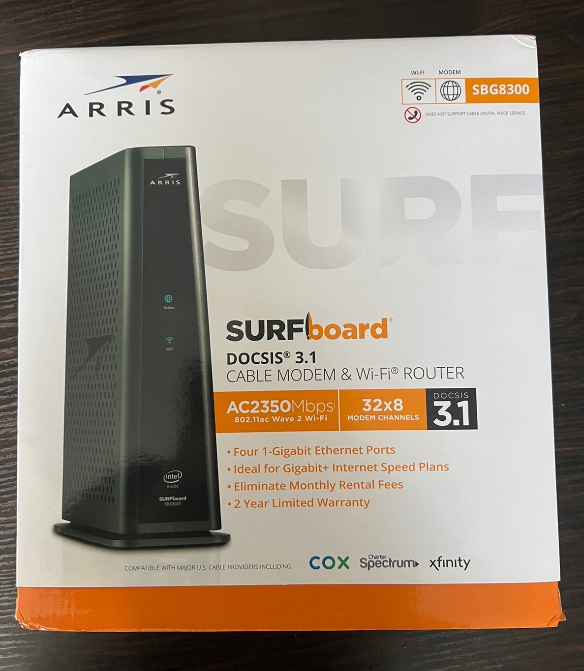 ARRIS SURFboard SBG8300 DOCSIS 3.1 Gigabit Cable Modem & AC2350 Dual ...