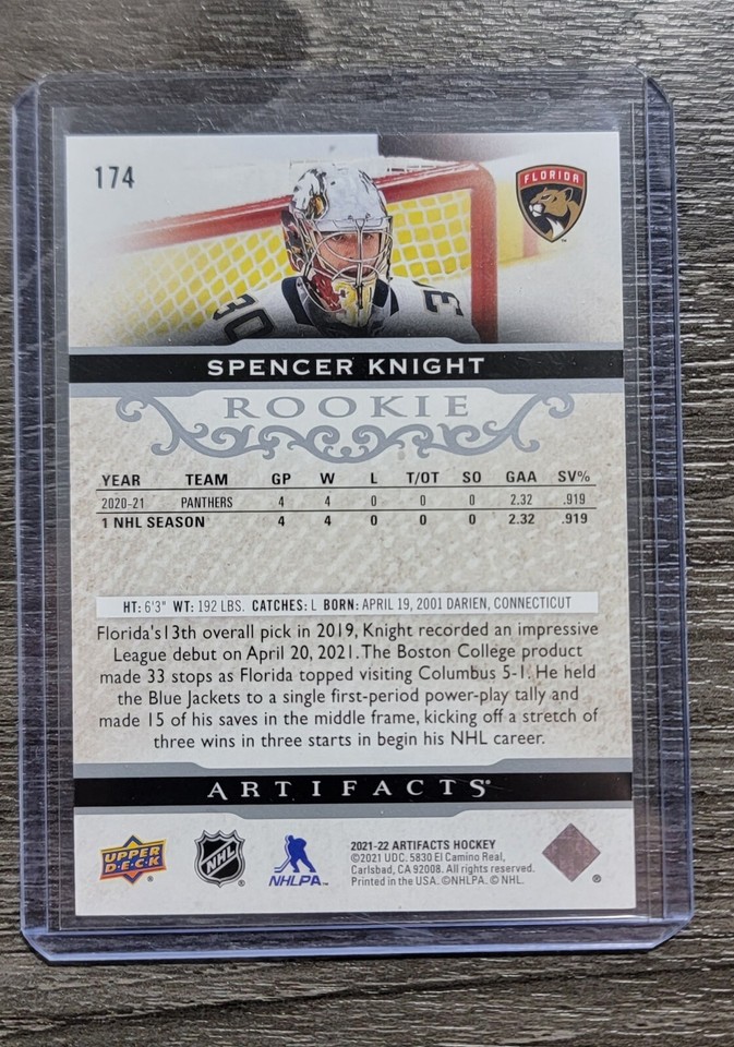 2021-22 UD Artifacts Silver parallel SPENCER KNIGHT Rookie RC #174 /999 ...