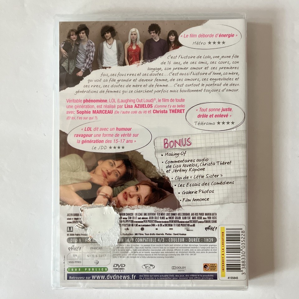Lol (Laughing out Loud) DVD 2009 French PAL R2 New Sophie Marceau ...