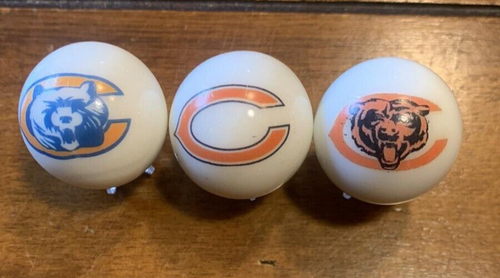 Chicago Bears NFL FOOTBALL glass marbles 1 inch size (shooter) w/stands ...