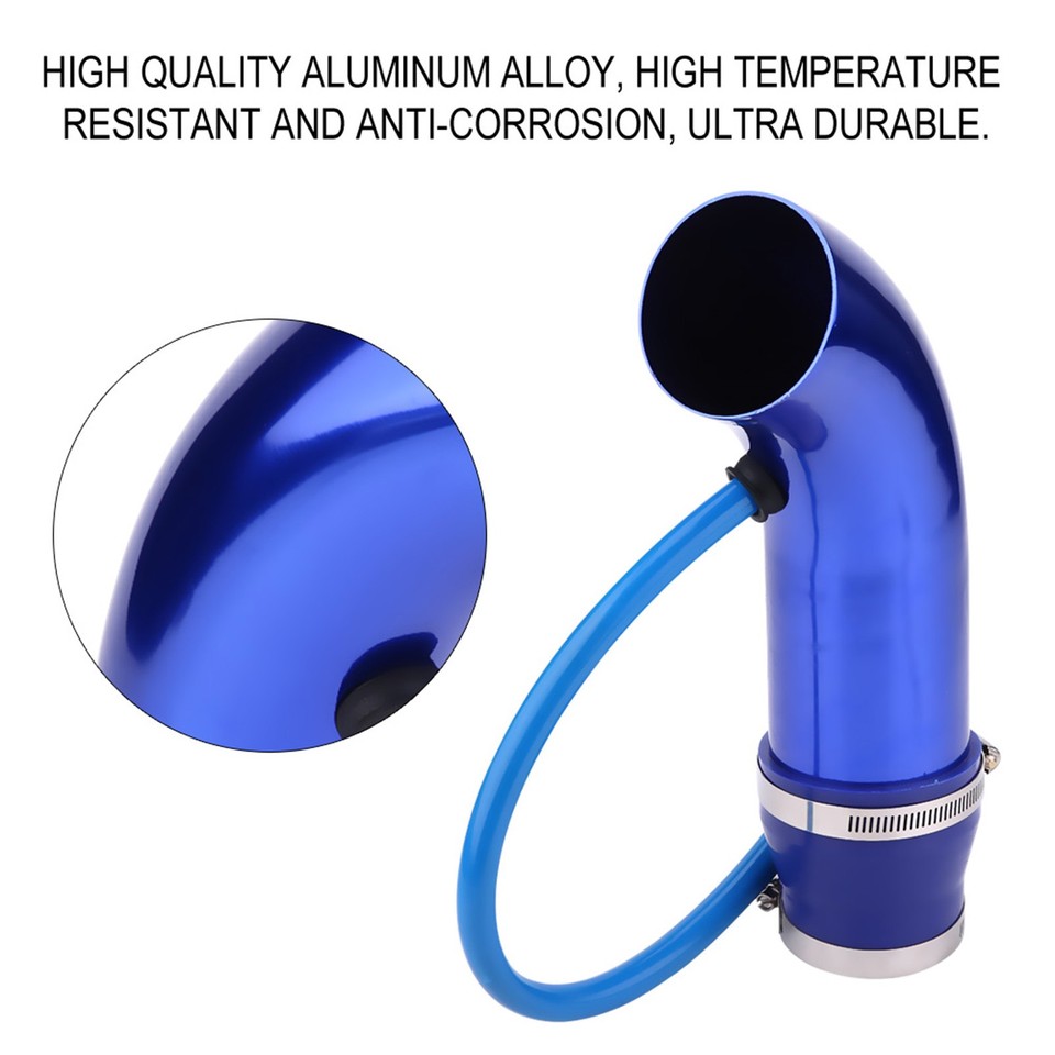 (Blue)76mm/3in GM Cold Intake Duct Hose Kit Filtration System Silver ...
