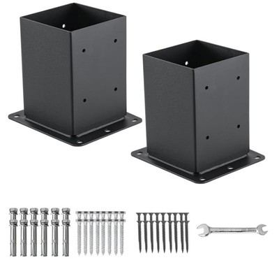 2/4/8/10Pcs 4x4 6x6 8x8 Post Base Kit Heavy Duty for Deck Fence Mailbox ...