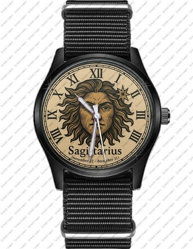 Star Sign Sagittarius Art Army Aviator Nylon Strap Wrist Watch | eBay
