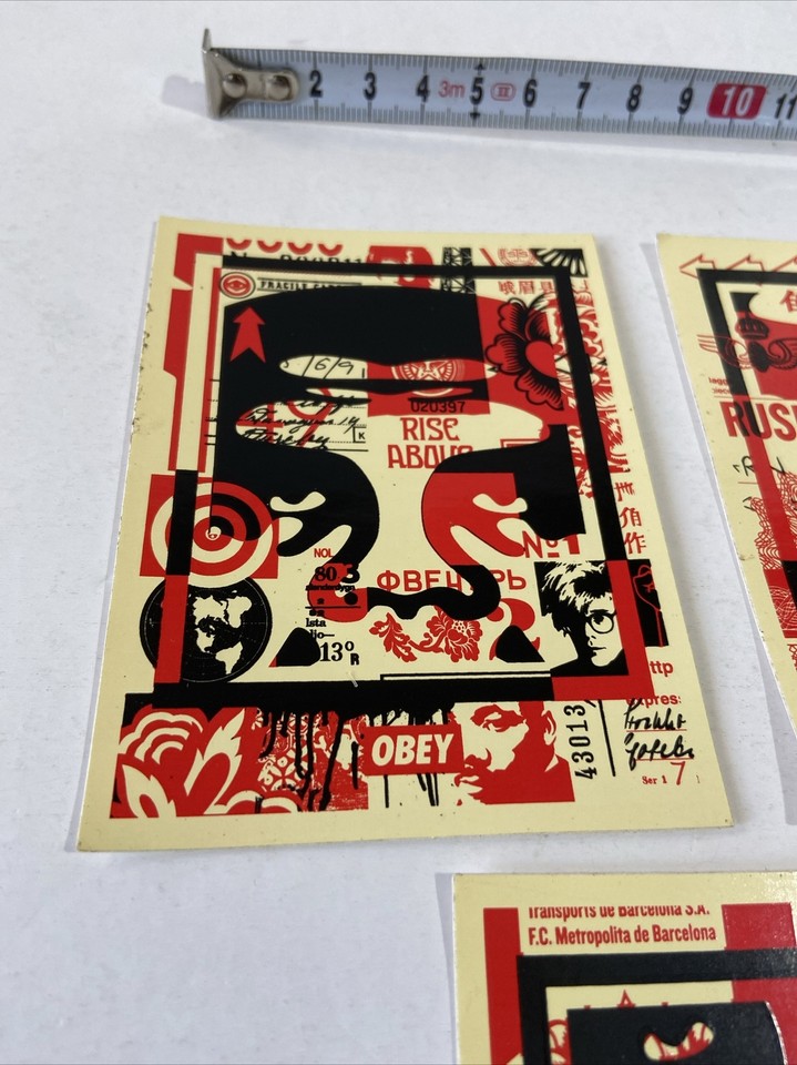 Shepard Fairey 3 Face Collage Set of 3 OBEY Stickers ICON | eBay