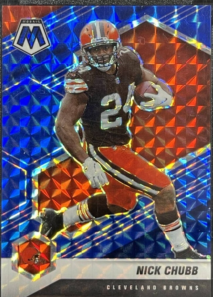 2021 Panini Mosaic - Nick Chubb #53 Blue Mosaic Prizm /99 for sale ...