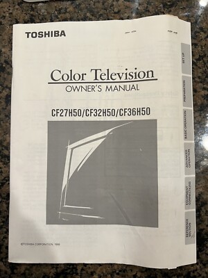TOSHIBA Color Television Operating Manual CF27H50/CF32H50/CF36H50 | eBay