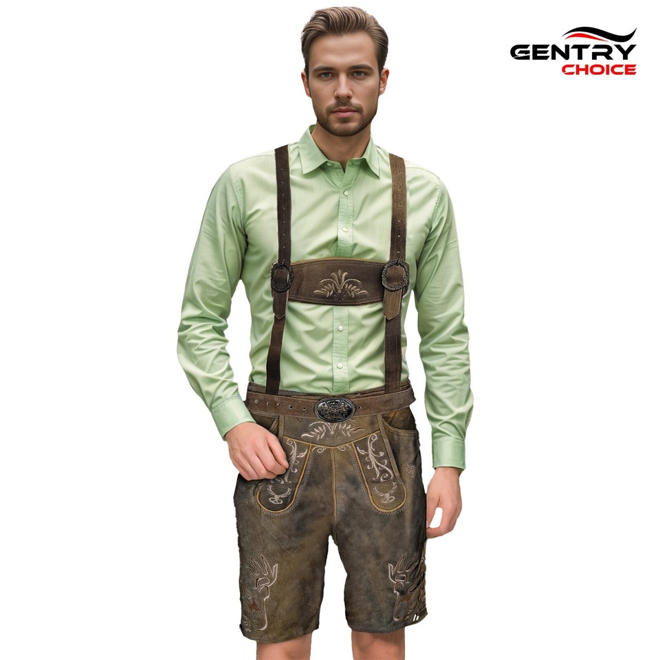 Oktoberfest Costume Suede Lederhosen Bavarian Outfit German Leather ...
