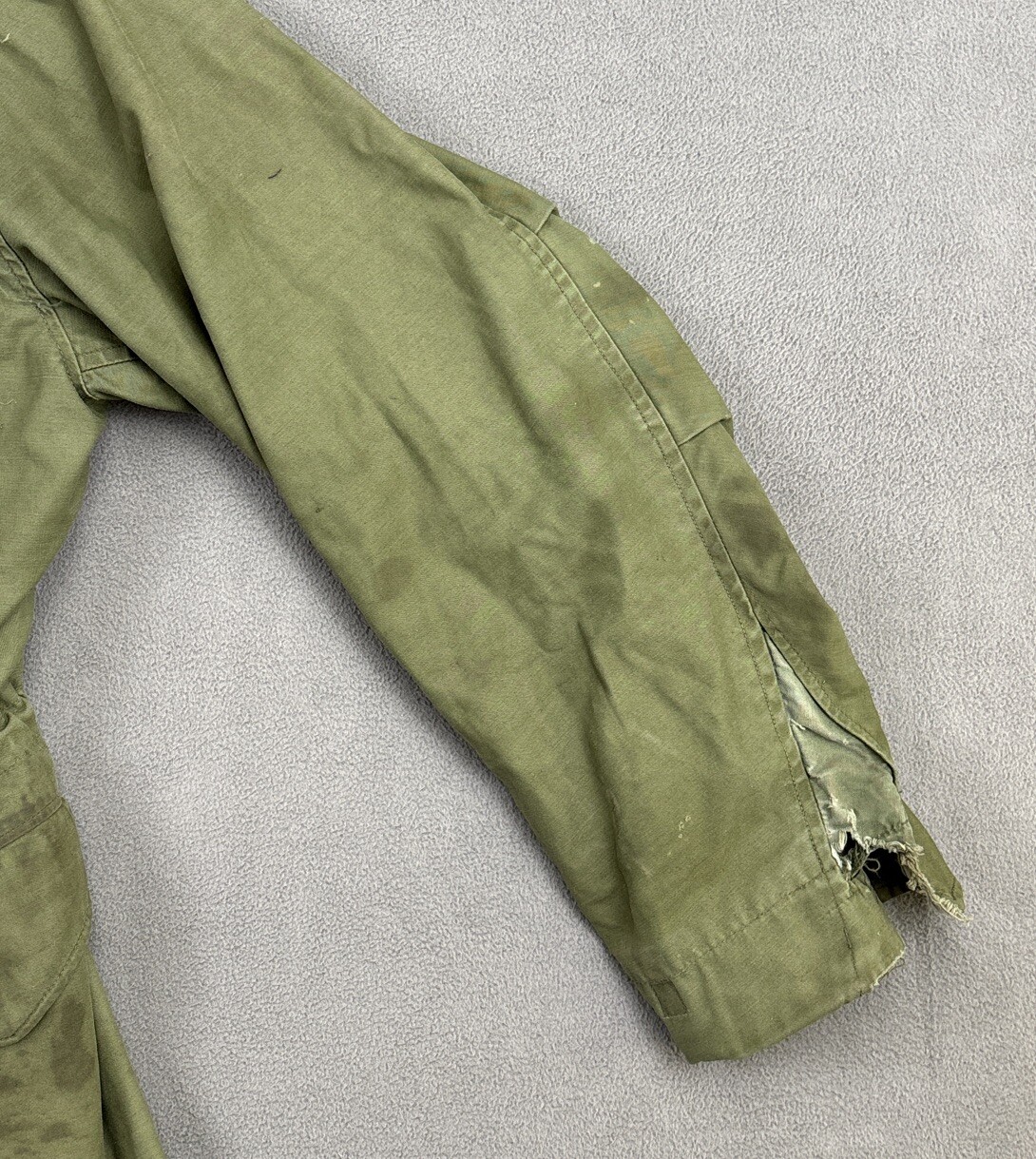 VTG US ARMY M65 FIELD JACKET OG 107 SZ LARGE ZIP Dist… - Gem