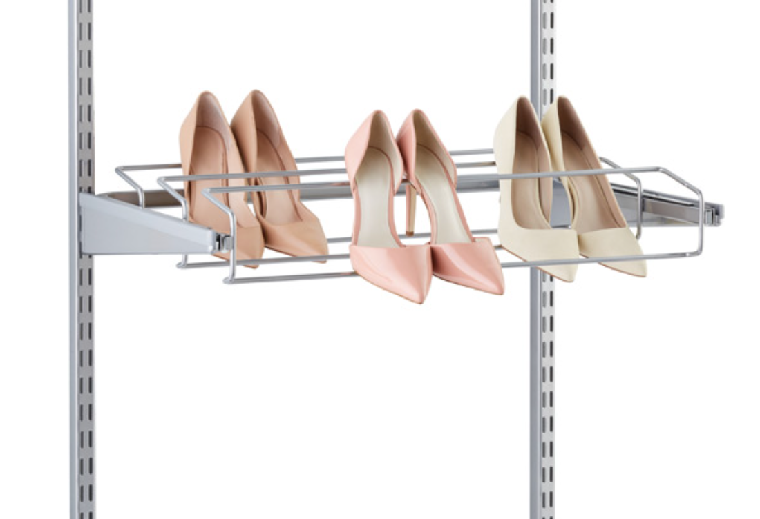 Pair Elfa Gliding Shoe Rack Shoe Shelf Platinum 24 inches | eBay