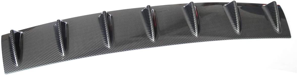 Universal Carbon Look Rear Lower Bumper Diffuser Fin Spoiler Lip Wing ...