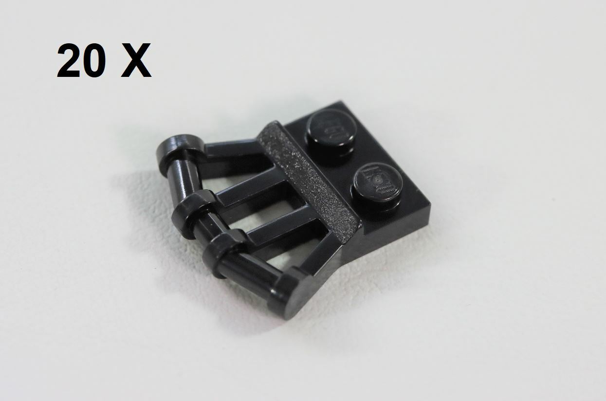LEGO® Black Plate 1 x 2 with Angled Bar Handles [20 Pieces] ID 92692 ...