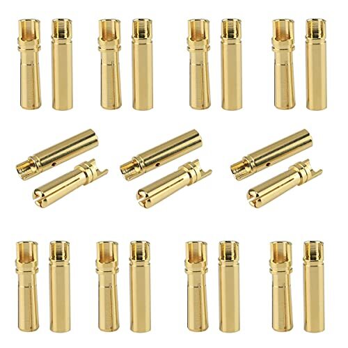 20 Pairs 40Mm 4Mm Gold Banana Bullet Connector Plug Male Female for RC ...