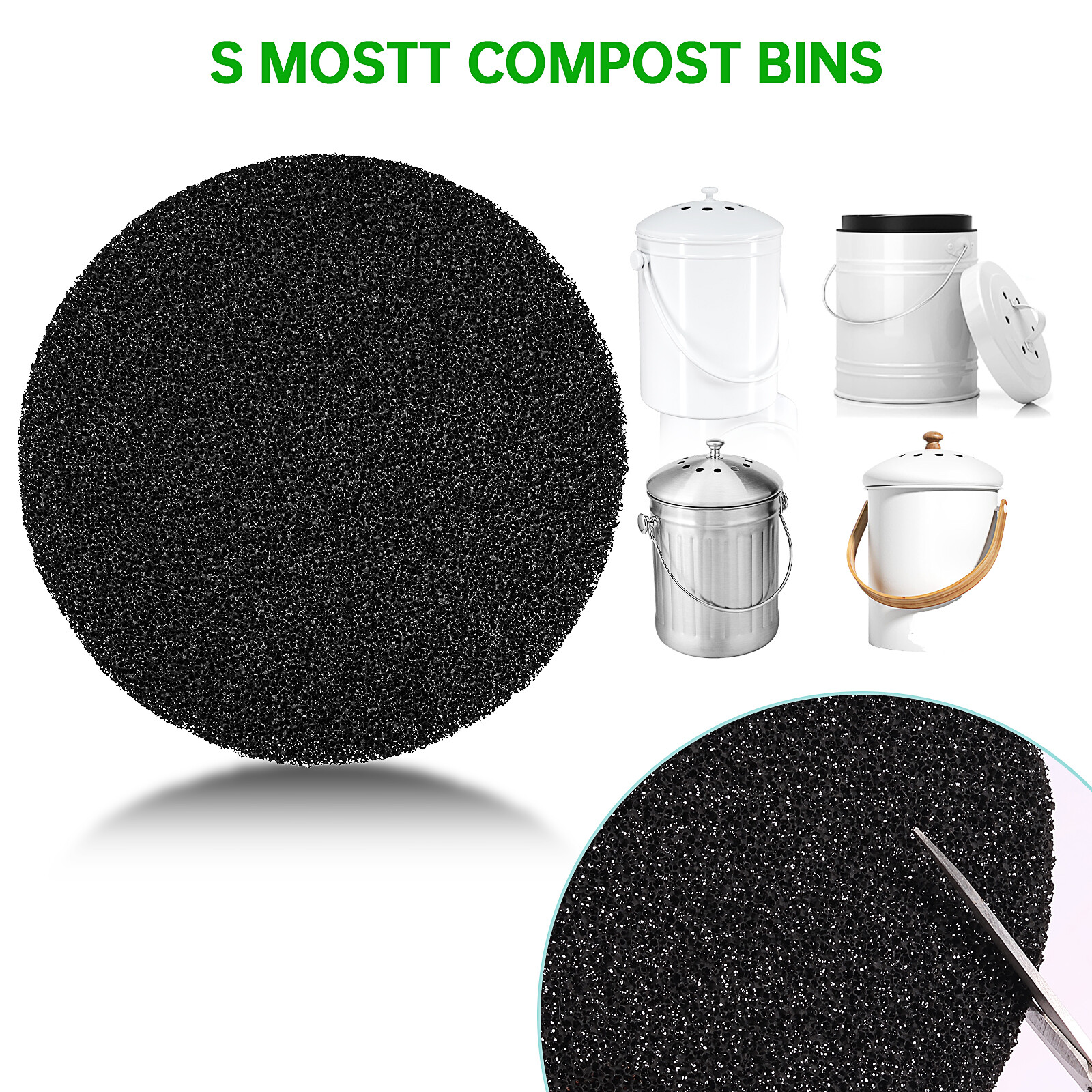 Utopia Kitchen Compost Bin HQRP 12-Pack 6.7 Inch Round Compost Bin ...