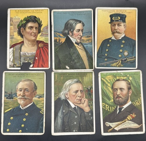 1911 AMERICAN TOBACCO HEROES MEN OF HISTORY LOT OF 6 TRADING CARDS ...