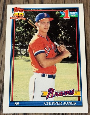 1991 Chipper Jones Topps 1st Round Draft Pick #333 Rookie Card RC ...