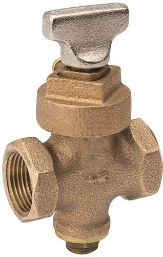 Mueller B&k 105-904NL BRASS Stop & Drain Valve, 3/4" Ips, Ground Key ...