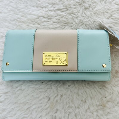 Peanuts Snoopy Multicolor Vegan Leather W/ Gold Metal Snoopy Flap Long ...