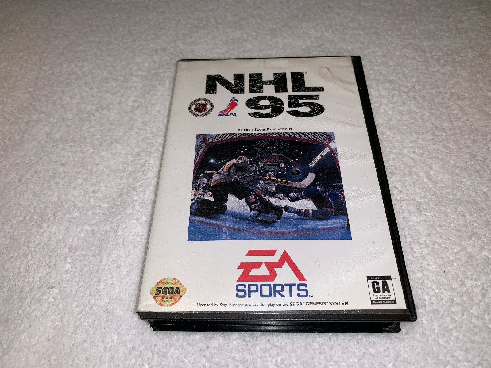 NHL 95 (Sega Genesis, 1994) Complete in Box w/Poster Game/Manual/Case ...