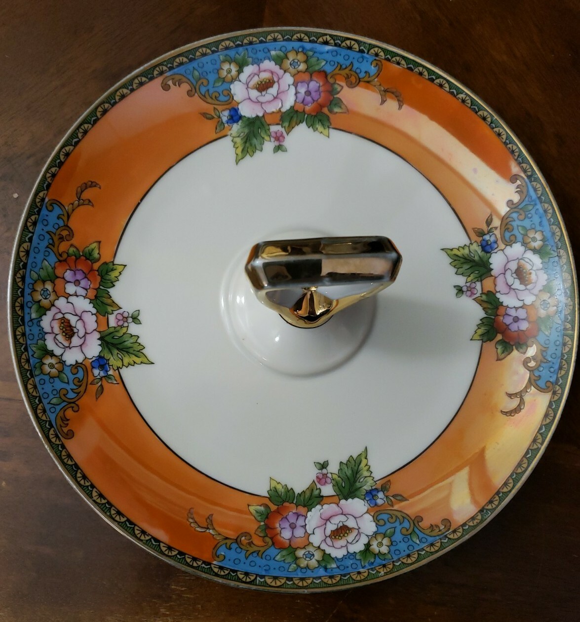 NORITAKE Plate Made In Japan Hand Painted Flowers Ceramic Tray Gold ...