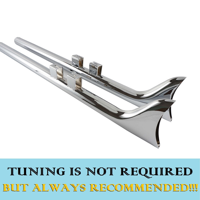 1995-2016 Touring 36" Fishtail Slip on Mufflers Exhaust pipes Dual ...