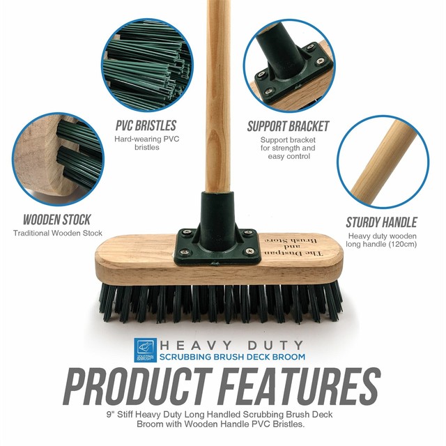 Deck Brush Heavy Duty Stiff Floor Scrubbing Brush for sale online | eBay