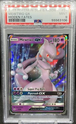 Mewtwo GX 2019 PSA 9 MINT Hidden Fates 31/68 Pokemon Card Game TCG Sun ...