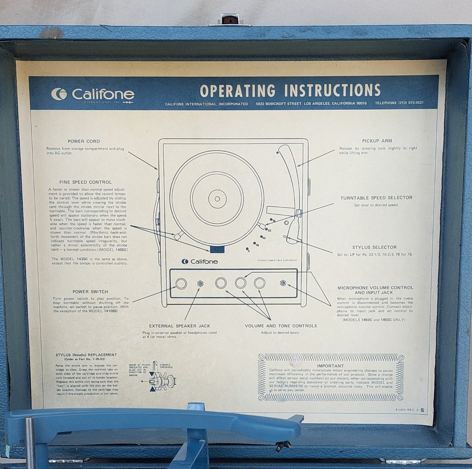 Califone Vintage Record Portable Player 1410SS | eBay