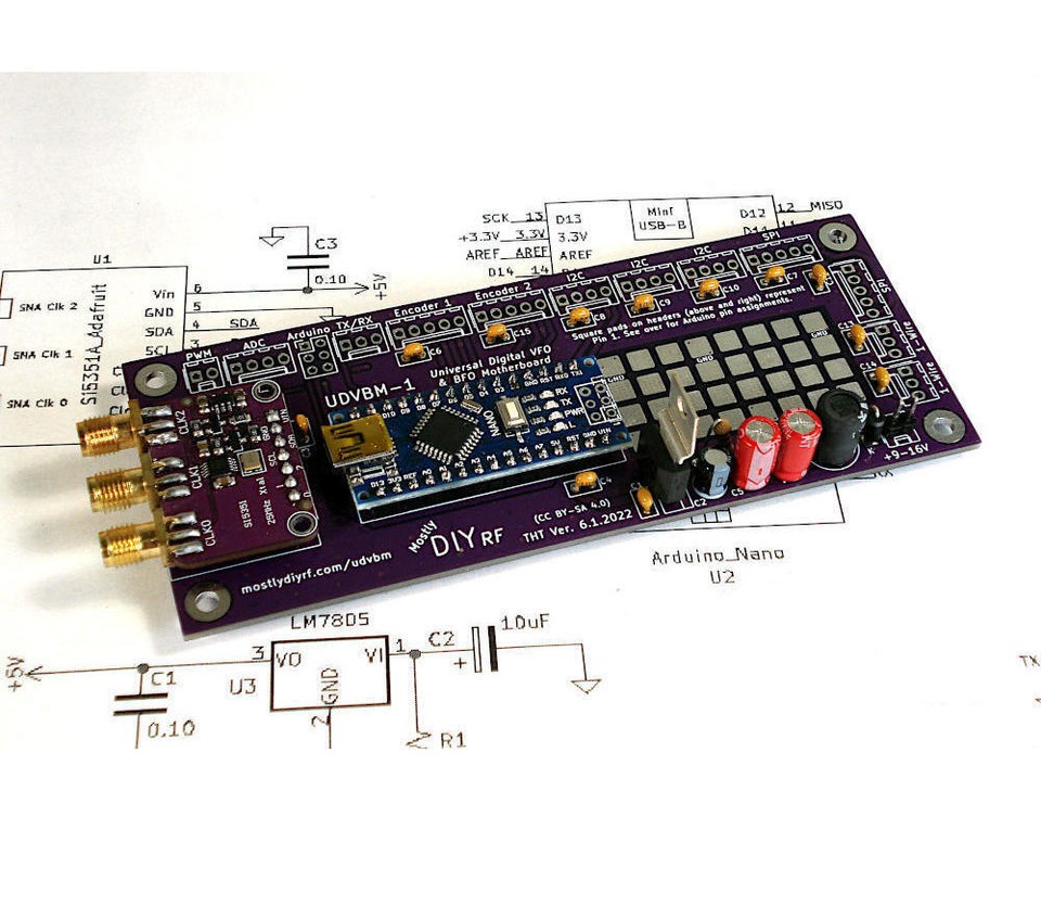 UDVBM-1 / Universal Digital VFO BFO Motherboard / PCB only, Kit, or ...