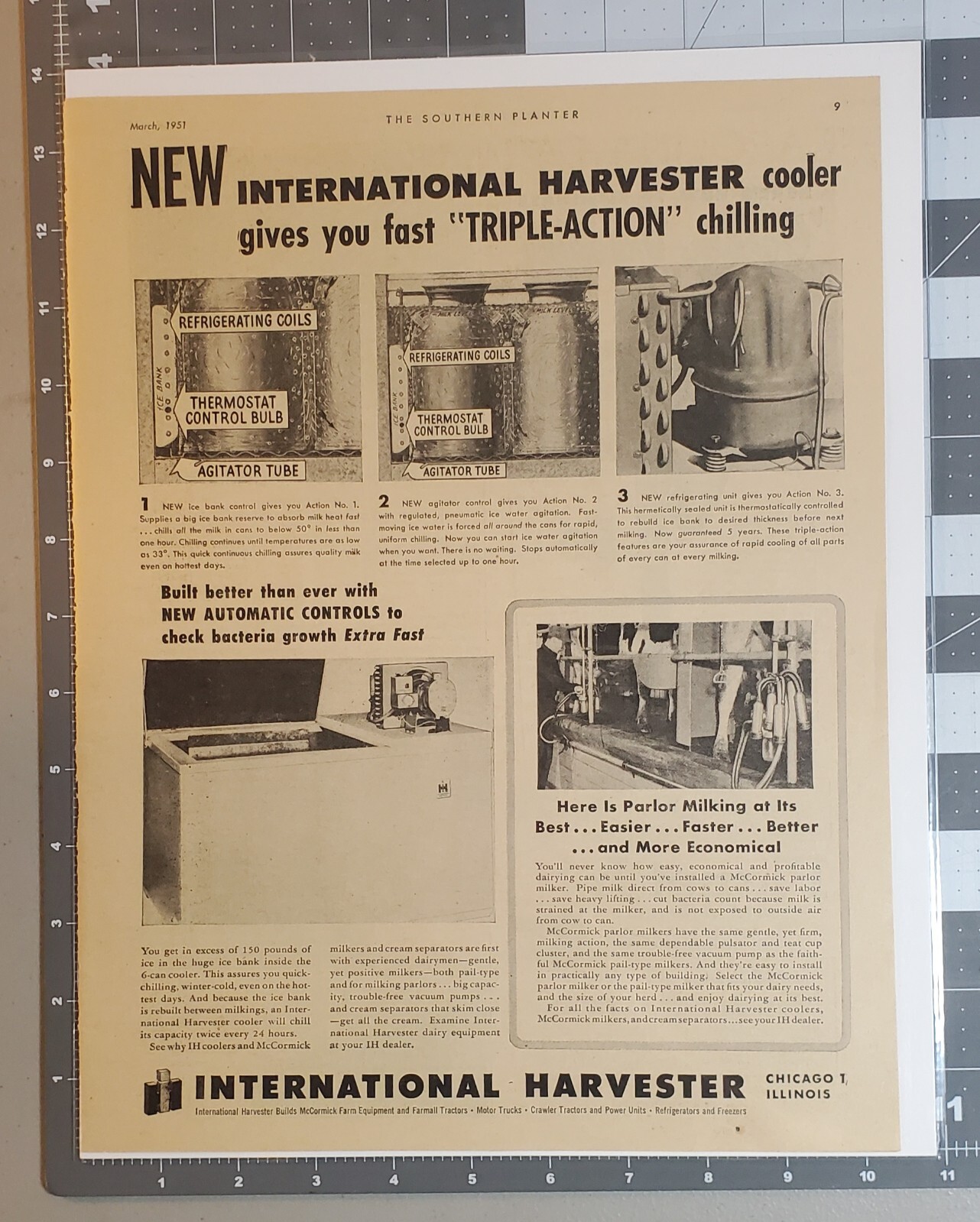 International Harvester Cooler Milker Advertisement 1951 | eBay