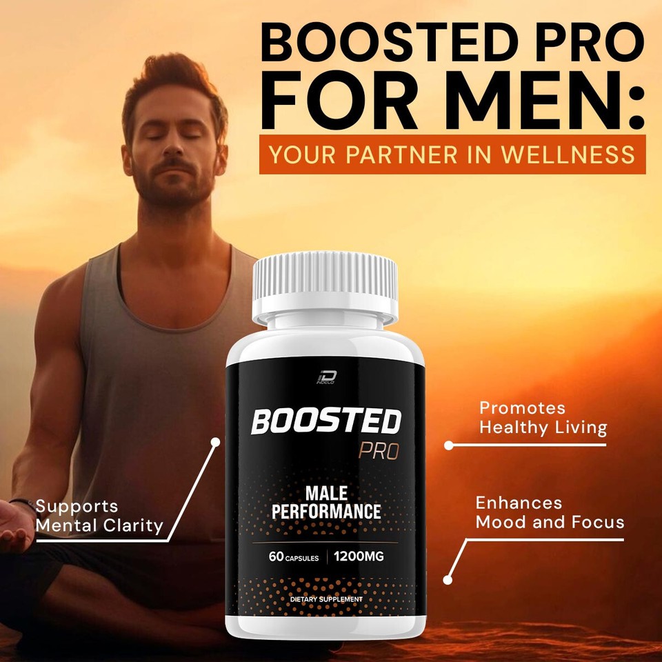 Boosted Pro Pills for Men, BoostedPro Official ED T-Level Support (2 ...