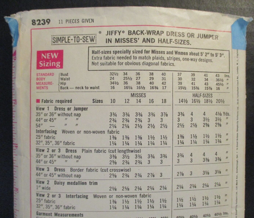 Simplicity Pattern 8239 Miss Back-Wrap Sleeveless Dress Jumper Size 10 ...