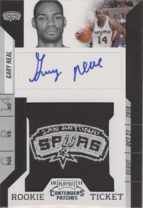 2010-11 Playoff Contenders Patches - Rookie Ticket Autograph Gary Neal ...