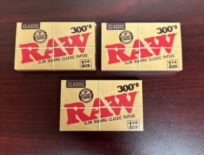 RAW Classic 300s 1 1/4 Cigarette Rolling Papers -3 PACKS | eBay