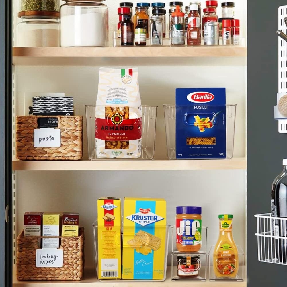 Set of 8 Clear Plastic Storage Bins, 4 Large and 4 Small | eBay