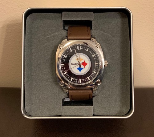 Pittsburgh Steelers Sparo Wrist Watch Silver Brown Mens New Fast USPS ...