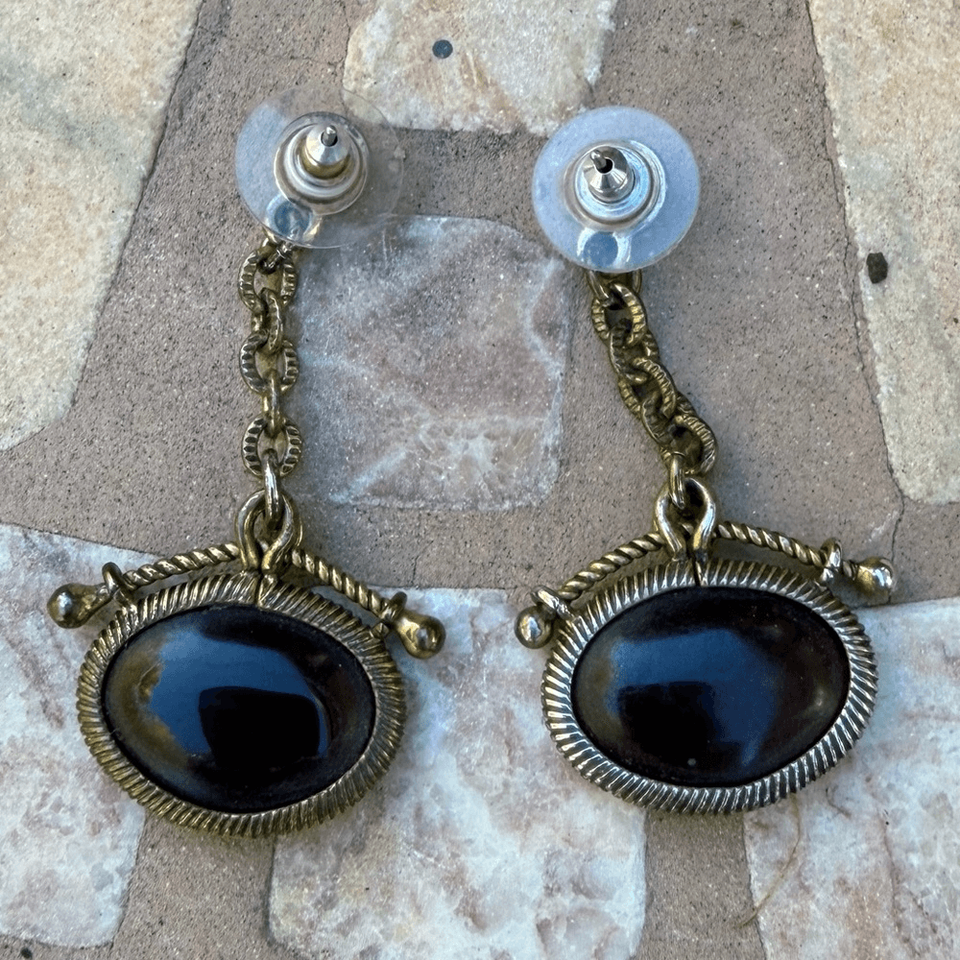 CAbi GOLD & BURGUNDY/BROWN NAUTICAL ANCHOR Earrings. Delta Gamma ...