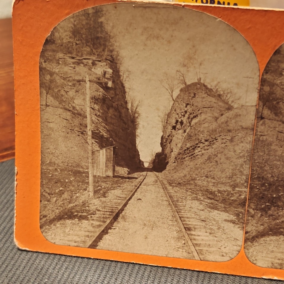Madison Indiana Railroad incline the "cut" stereo view R.R. Cut Indiana ...