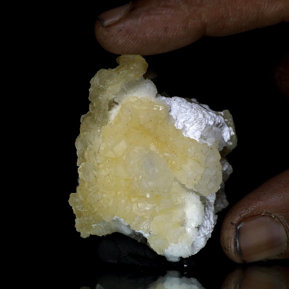 YELLOW CALCITE ON MORDENITE NATURAL PERFECT CRYSTAL MINERALS INDIA # ...
